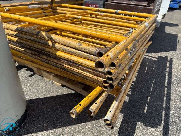 Stack of Big Jack Yellow Steel Scaffolding Frames - Roller Auctions