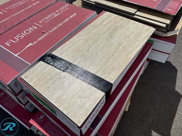 Pallet of 18) Boxes of Fusion Hybrid Flooring in Travertine Blanc ...