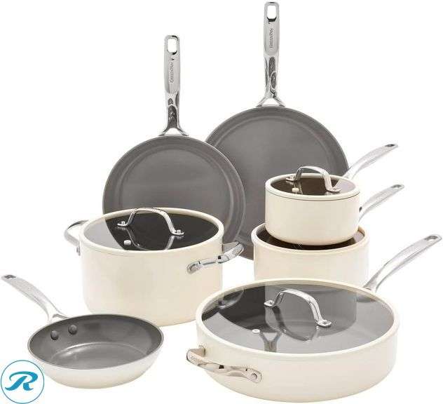 GreenPan Eras Ceramic Non-Stick 11-piece Cookware Set - New/Open Box ...
