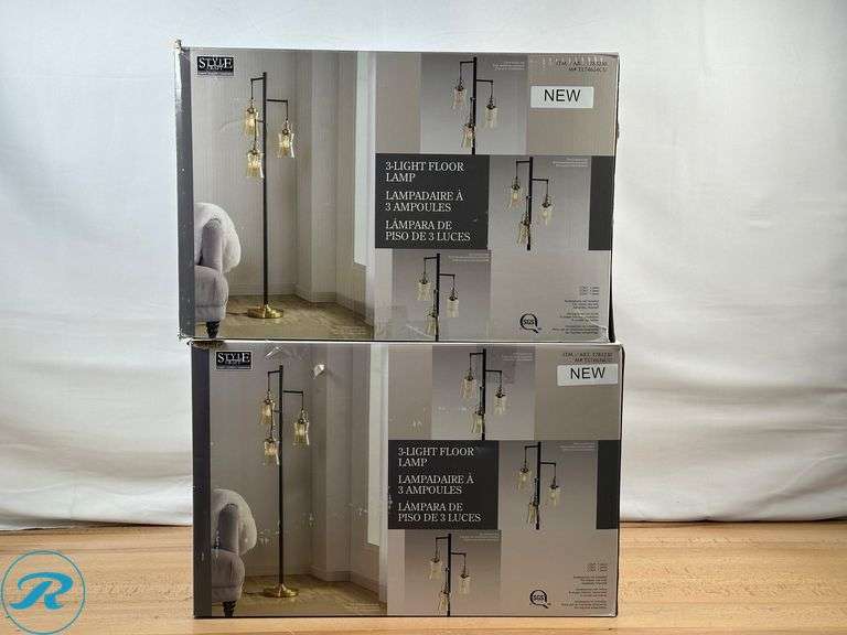 (2) Arden 3-light Floor Lamp - New - Roller Auctions