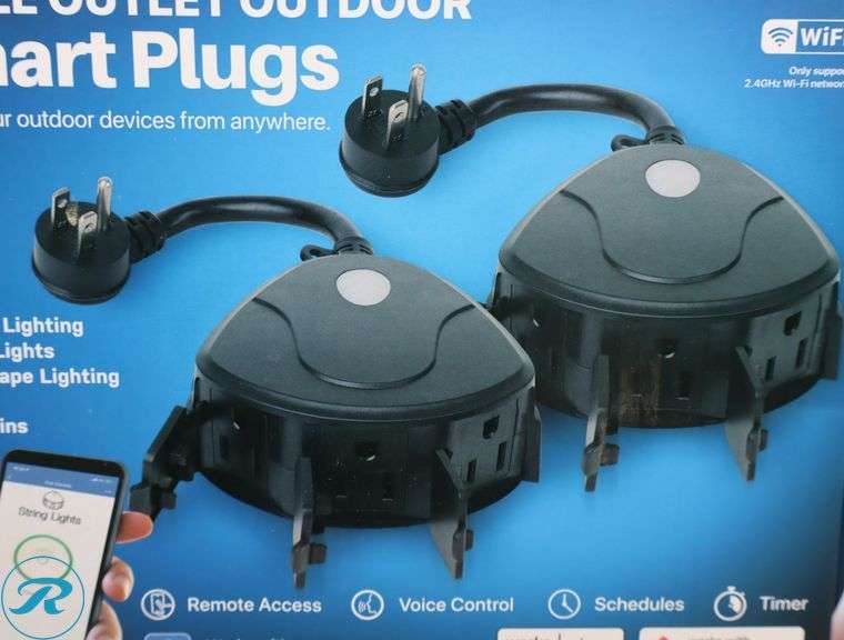 (4) Triple Outlet Outdoor Smart Plugs, 2-Pack, Feit Electric - New ...