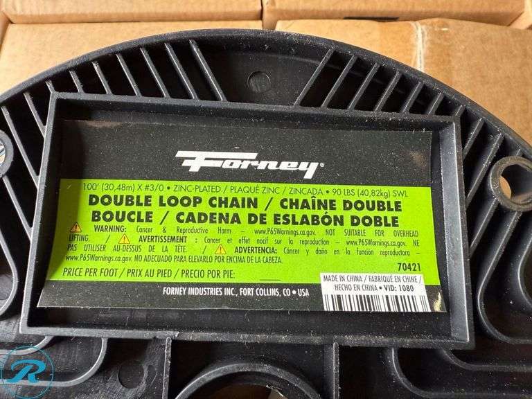 (4) Forney 70421 Zinc-Plated Double Loop Chain (9×100) 1.2 Kg Reel ...