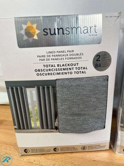 Sunsmart Black Out Curtains - 4 Panels - Silver & Indigo Blue - New ...