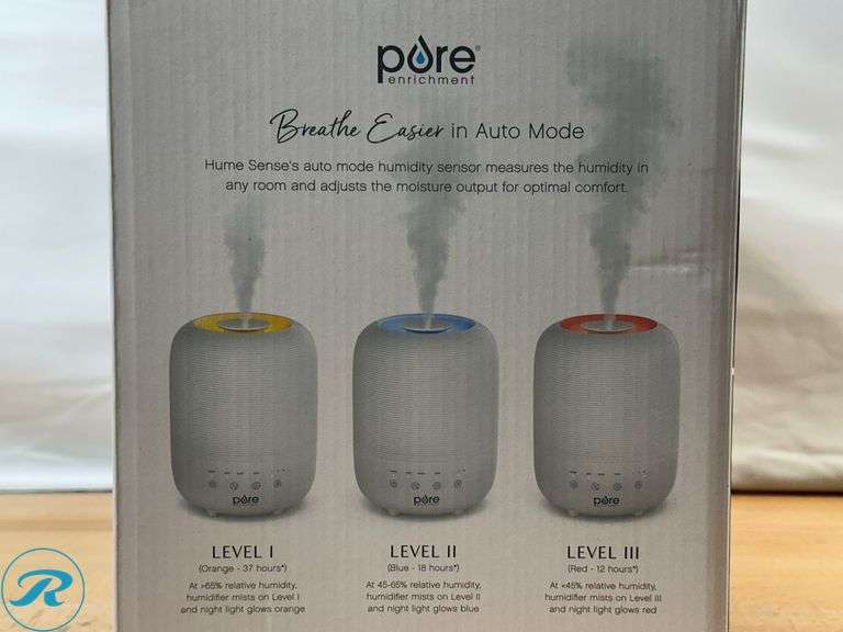 (2)Pure Enrichment HUME Sense Top Fill Humidifier - New - Roller Auctions