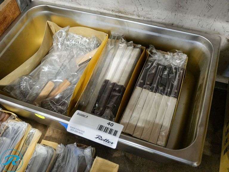 6" Full Size Stainless Steel Insert with Assorted Light Duty Utensils ...