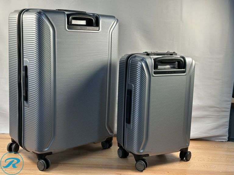 Samsonite 2-pc Hardside Luggage: Silver- Used/Small Damage - Roller ...