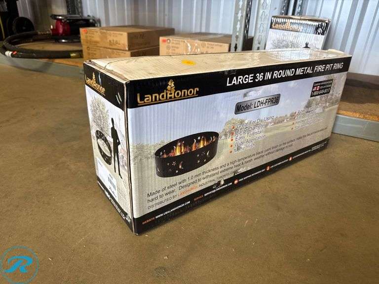 LandHonor LDH-FPR36 Large 36-Inch Round Metal Fire Pit Ring - Roller ...