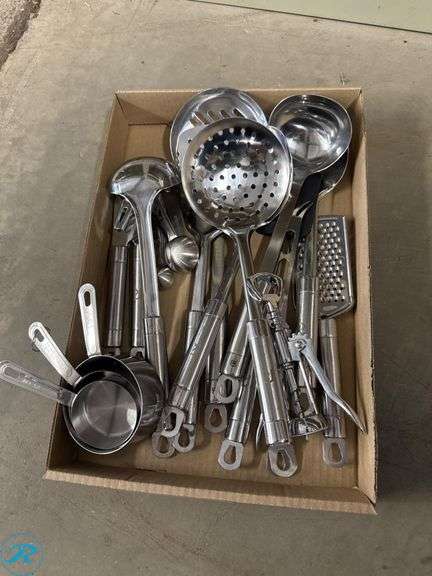 Set of Assorted Stainless Steel Kitchen Utensils and Tools - Roller Auctions