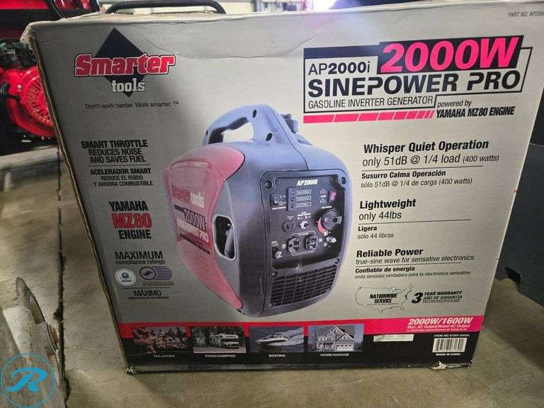 Smarter Tools AP2000i 2000W SinePower Pro Gasoline Inverter Generator ...