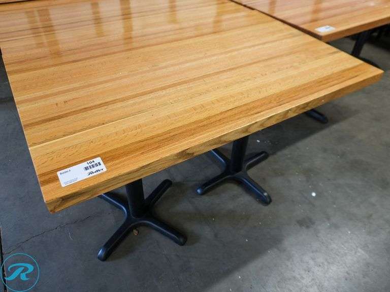 (6) Oak Street Wood top Tables, 48" x 30" - Roller Auctions