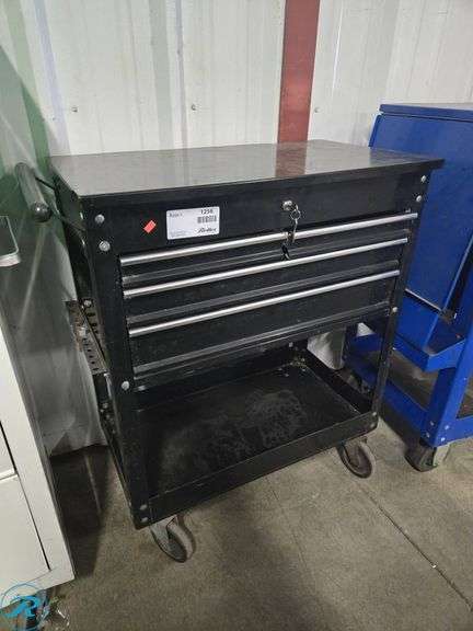 Black Metal Tool Chest with 4 Drawers and Casters - Roller Auctions