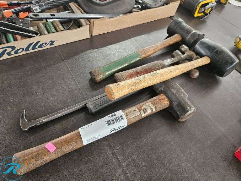 Assorted Hand Tools Including Rubber Mallets and Claw Hammers - Roller Auctions