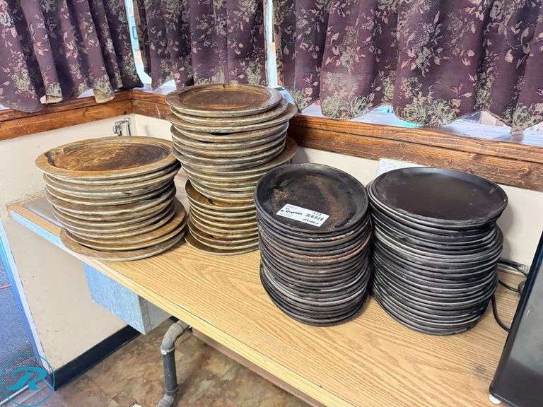 (48) Skillets and (37) Wood Serving Trays - Roller Auctions