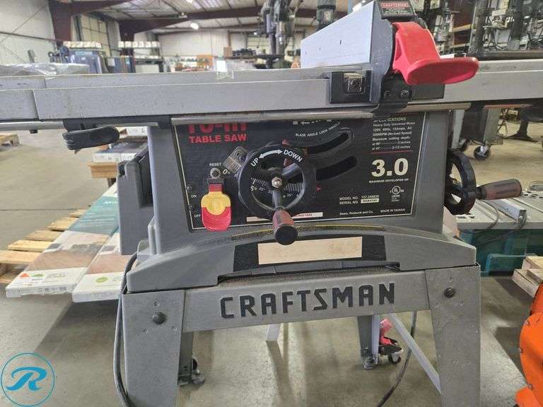 Craftsman 10-Inch Table Saw with Stand, 3.0 HP Electric, Model 315 - Roller Auctions