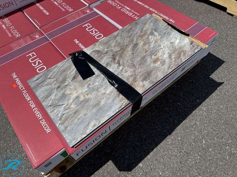 Pallet of (8) Boxes of Fusion Hybrid Flooring in Ashton Slate Finish ...