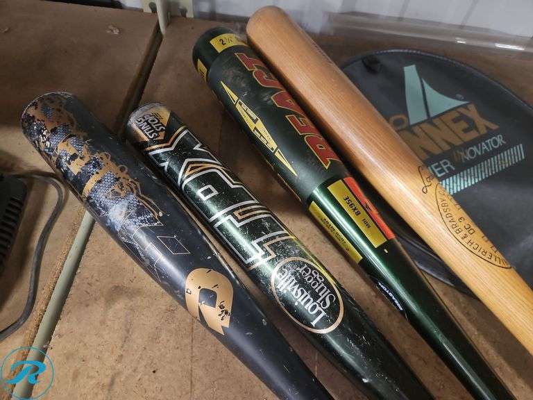 (4) Baseball Bats and Tennis Racquet - Roller Auctions