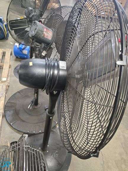 Industrial Pedestal Fan with Metal Blades and Adjustable Height ...