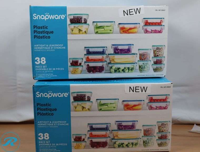 Snapware 38-piece Plastic Food Storage Set - New -TWO - Roller Auctions
