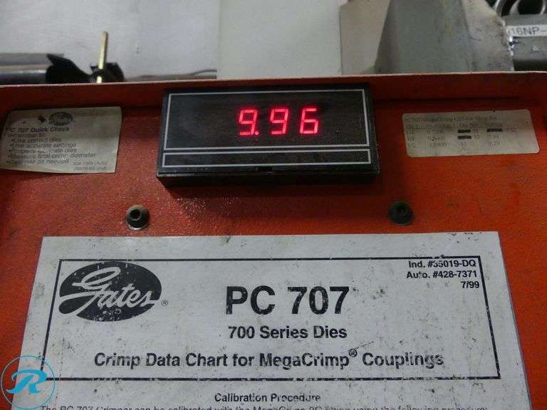 Gates PC707 Hydraulic Hose End Crimper With Dies - Roller Auctions