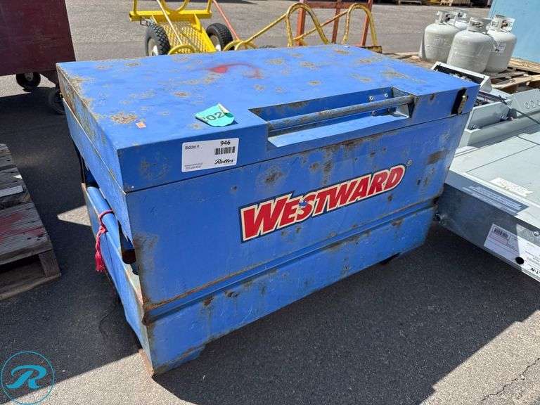 Westward Blue Steel Jobsite Tool Storage Box with Locking Mechanism ...