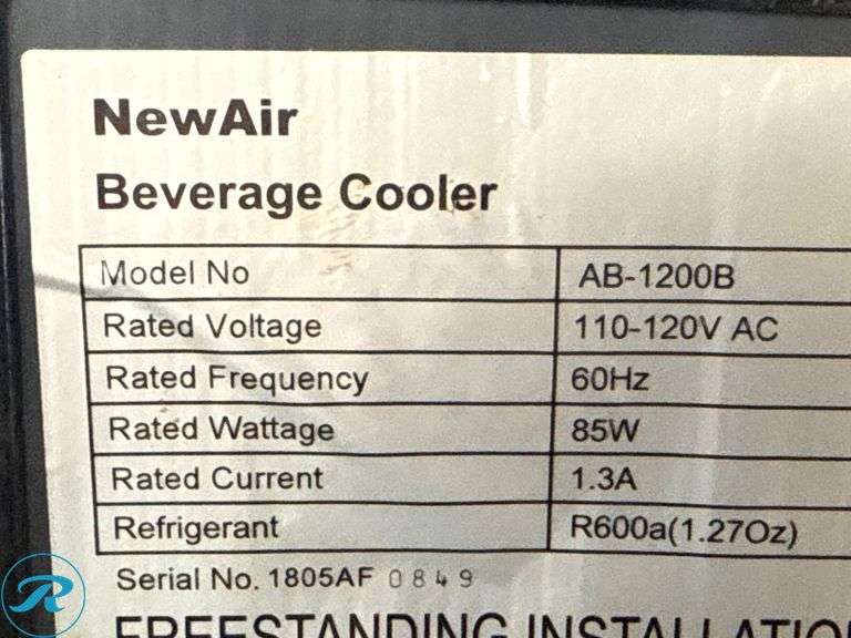 NewAir AB-1200B Beverage Cooler with Glass Door - Roller Auctions