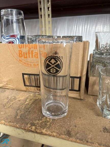 Assorted Glassware with Sports Logos and Clear Tumblers - Roller Auctions