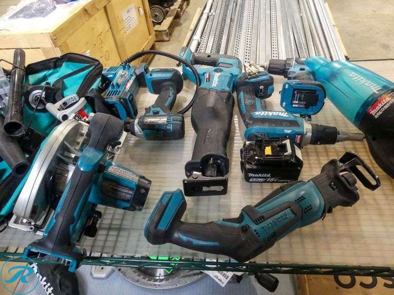 Shelf Of Makita, Assorted Cordless 18V Power Tools - Roller Auctions