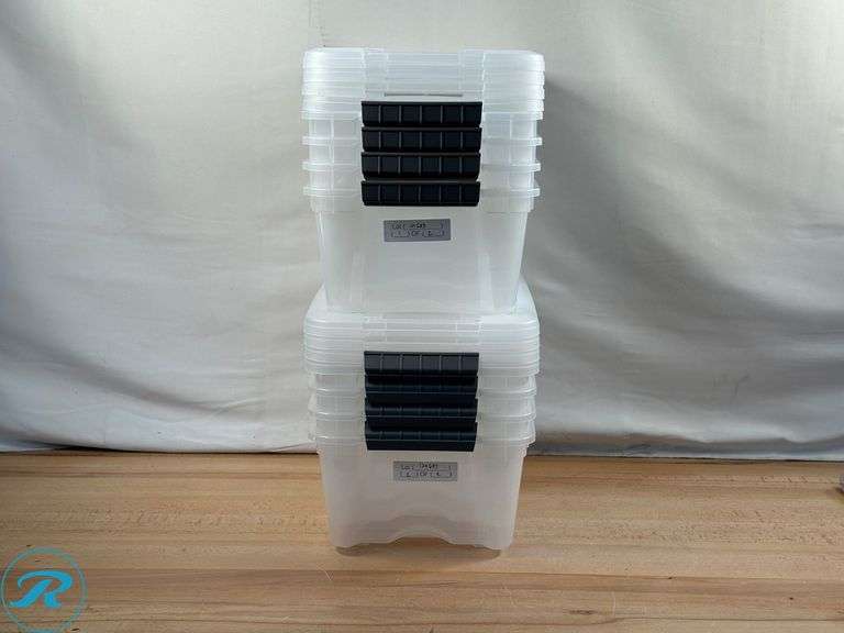 (8) IRIS 12.9 Quart Buckle Up Storage Bin- New - Roller Auctions