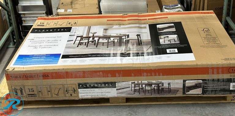 Flexsteel Utility 7-Piece Dining Table Set - New - Roller Auctions