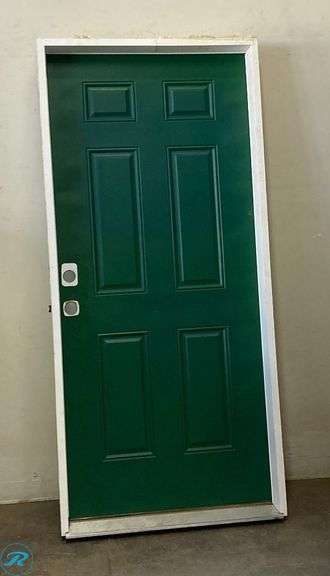 (1) Customer Return- Pre Hung Exterior Door Green Exterior White ...