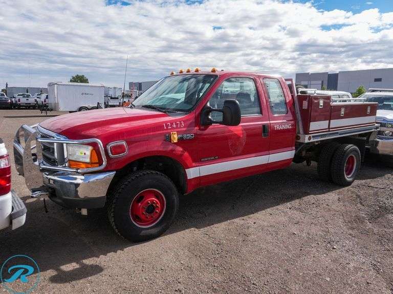 2001 Ford F350 Super Duty XLT E-One 4WD Super Cab Flatbed Truck ...