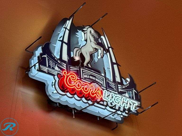 Coors Light Neon Sign Featuring Horse and Mile High Magic Design ...