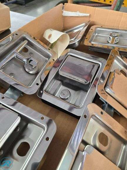 Tray of Chrome-Plated Latch Handles with Integrated Locks (No Keys ...