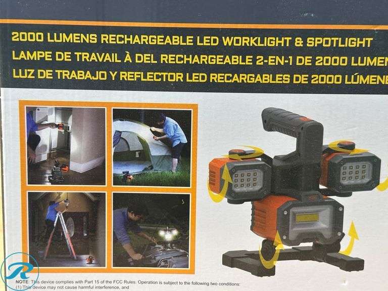 eP 360 2000 Lumens Rechargeable LED Worklight & Spotlight- New ...