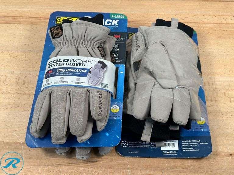 (2) Mechanix Wear Cold Work Winter Gloves: X-Large- New - Roller Auctions