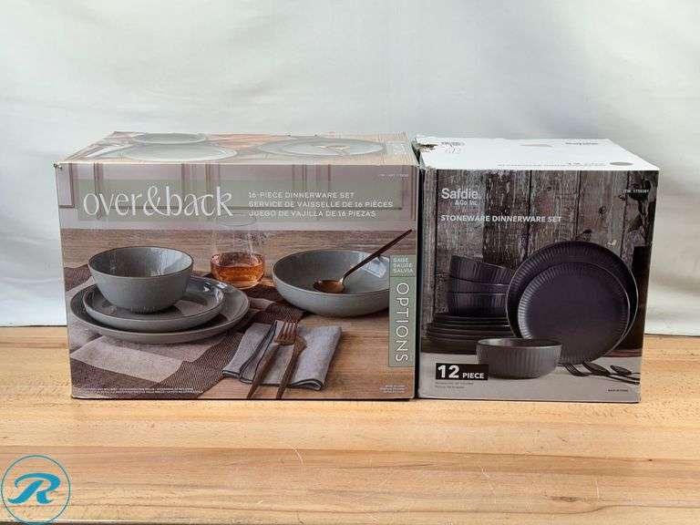 Over & Back Options 16-piece Dinnerware Set- New; Safdie & Co. 12-piece Stoneware Dinnerware Set ...