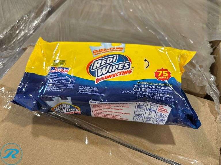 (10) Boxes of Redi Wipes Disinfecting Lemon Scented Wipes, 12 Packs per ...
