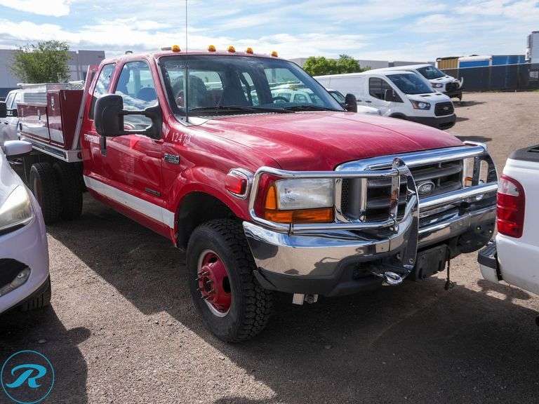 2001 Ford F350 Super Duty XLT E-One 4WD Super Cab Flatbed Truck ...