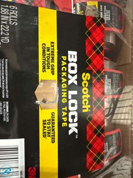 (10) Packs of 6 Rolls Scotch Box Lock Packaging Tape 188 in x 22 yd ...
