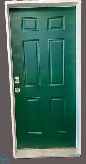 (1) Customer Return- Pre Hung Exterior Door Green Exterior White ...