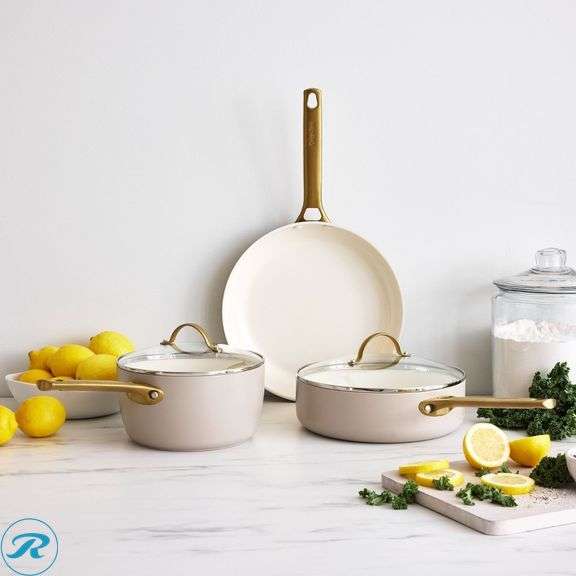 GreenPan Reserve Ceramic 5-piece Cookware Set, Taupe - New - Roller ...