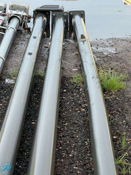 (3) Metal Light Poles, 35' Length, 8" x 8" Bolt Pattern, Square Base ...