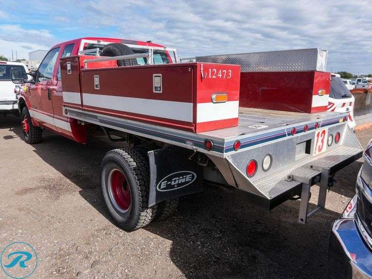 2001 Ford F350 Super Duty XLT E-One 4WD Super Cab Flatbed Truck ...