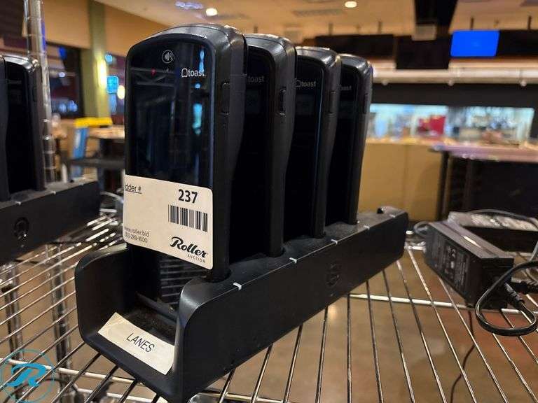 (4) Toast Handheld POS Devices in Charging Dock - Roller Auctions