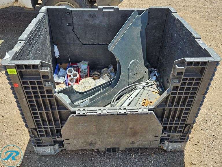 48" x 40" Plaztic Gaylord Crate W/Assorted Hardware Incl. Elgin Sweeper ...