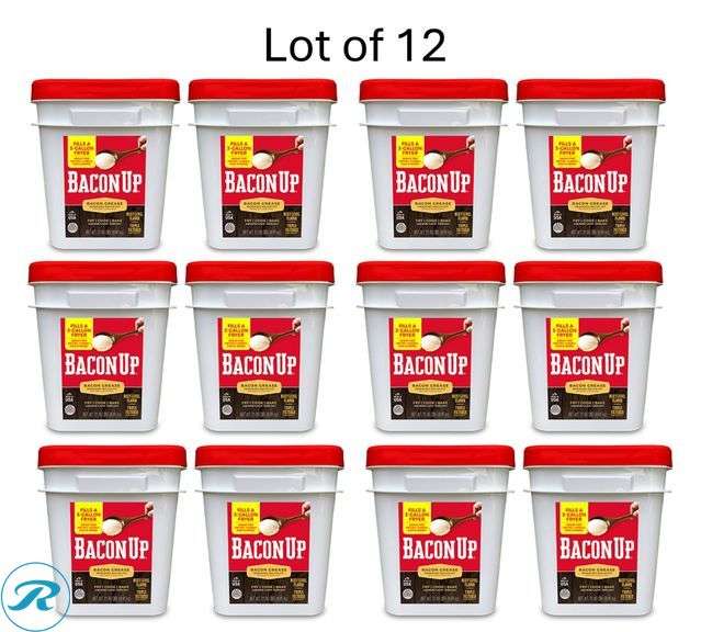 (12) New- Bacon UpⓇ Bacon Grease for Cooking - 21.85lb Tub of Authentic ...