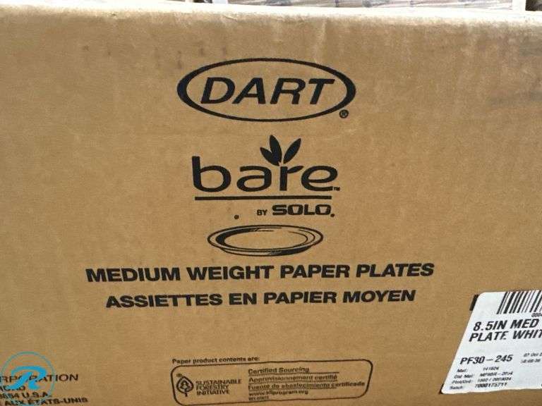 (16) Boxes of Dart Bare by Solo Medium Weight 8.5-Inch White Paper ...