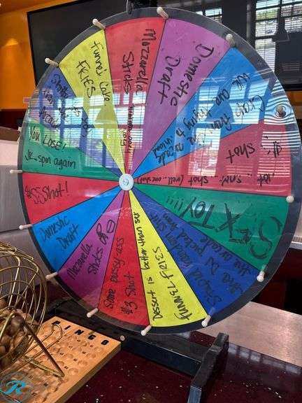 Bingo Cage with Balls and Multi-Colored Spinning Prize Wheel - Roller ...