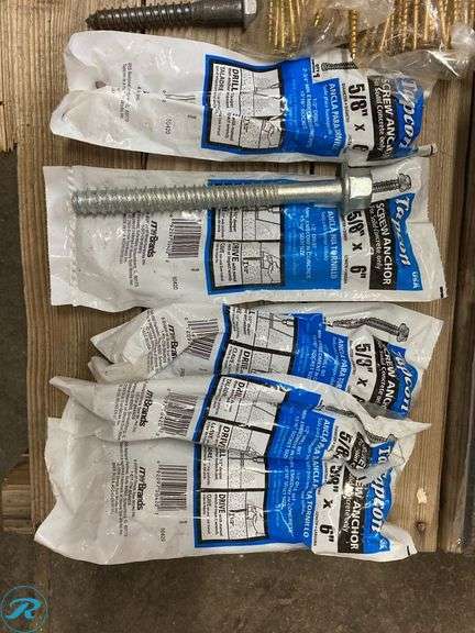 (175) New- Pallet of Assorted Construction Materials ex. Tapcons, wood ...