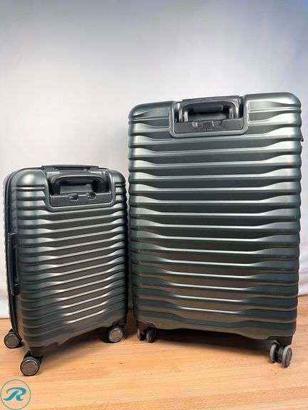 Samsonite 2pc Hard Shell Suitcase - Dark Green - Used - Roller Auctions